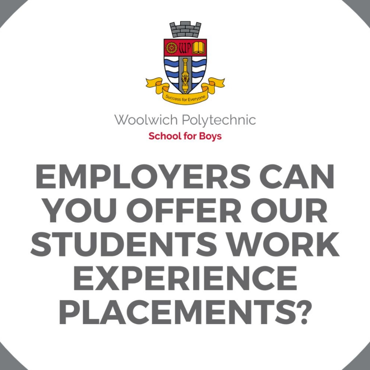 Woolwich Polytechnic School for Boys - Year 10 Work Experience - March 2023